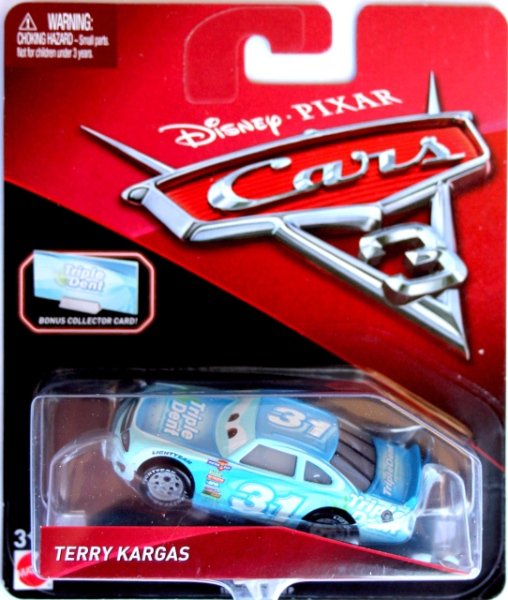 Cars 3 (Auta 3) - Terry Kargas Nr. 31 + Sběratelská karta na stojánku ...